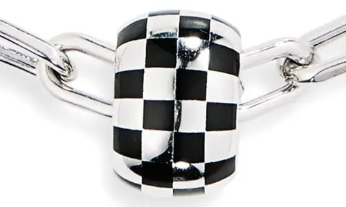 Adina Reyter 4mm Italian Chain Necklace With Checkerboard Bead