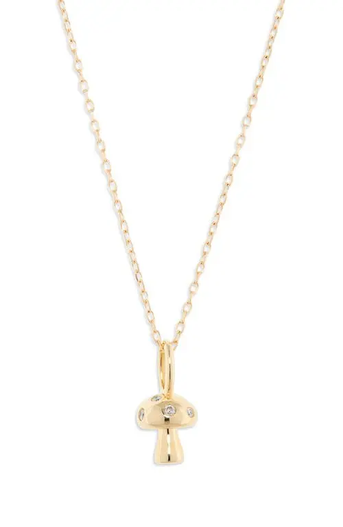 Adina Reyter 14k Gold Diamond Mushroom Pendant Necklace - Yellow