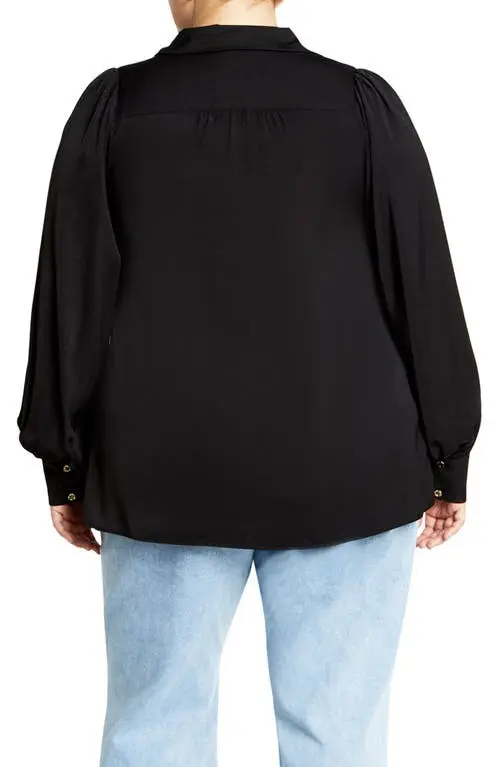 City Chic Hadlee V-neck Shirt - Black