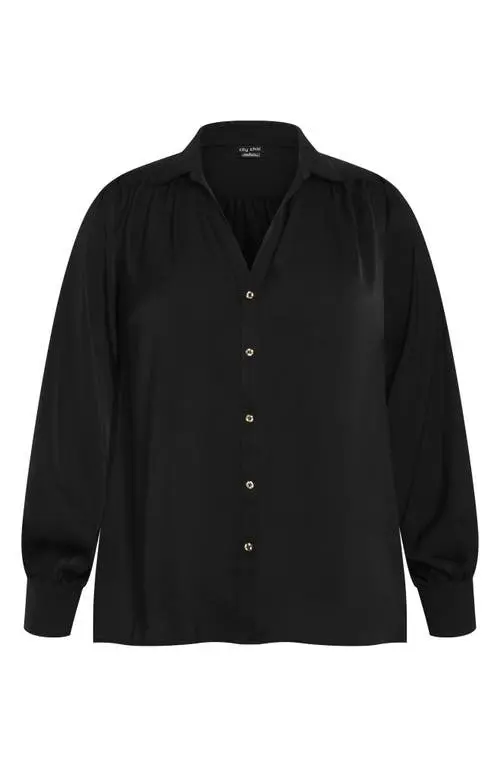 City Chic Hadlee V-neck Shirt - Black