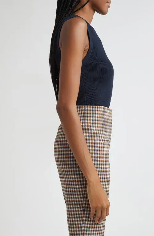 Veronica Beard Ribbed Sleeveless Tank - Navy