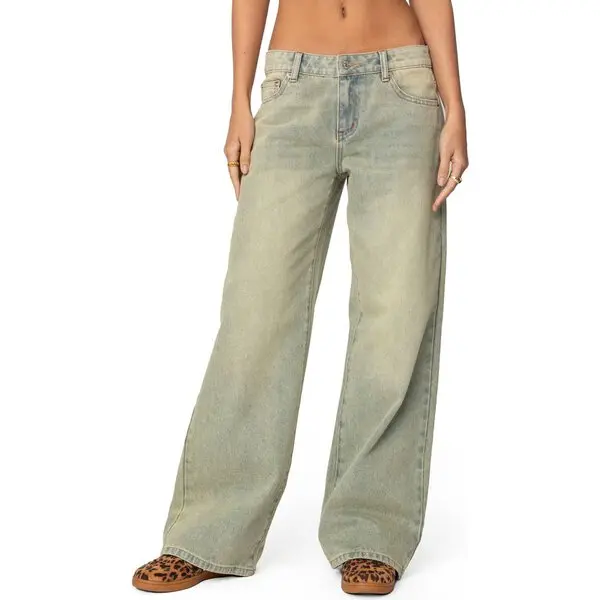 EDIKTED Ace Low-rise Wide-leg Jeans - Light-blue