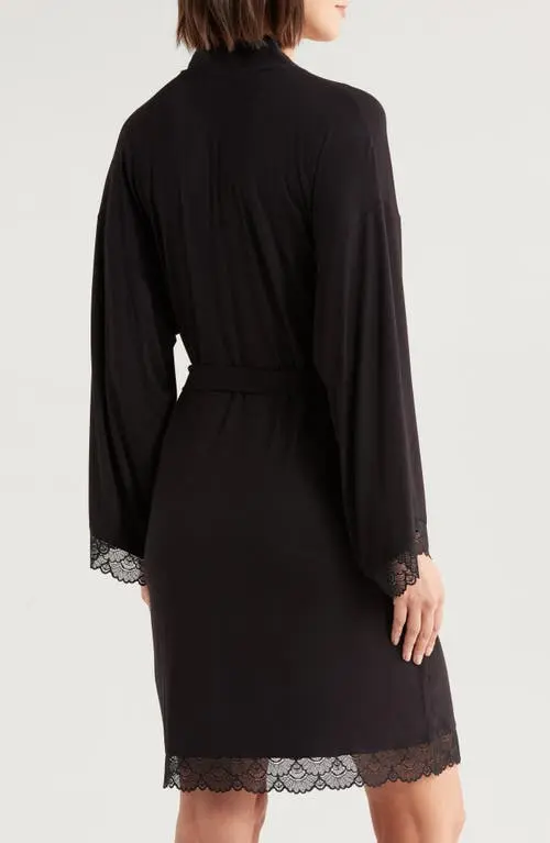 Nordstrom Moonlight Eco Lace Trim Robe - Black