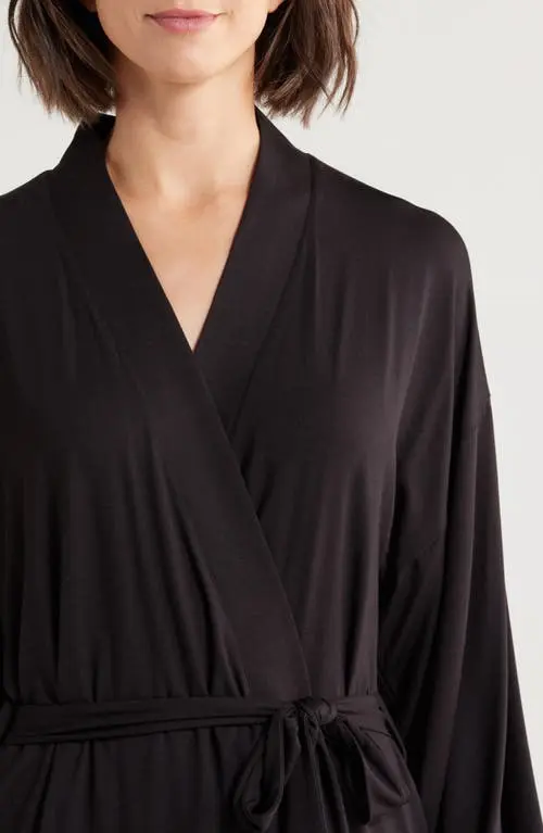 Nordstrom Moonlight Eco Lace Trim Robe - Black