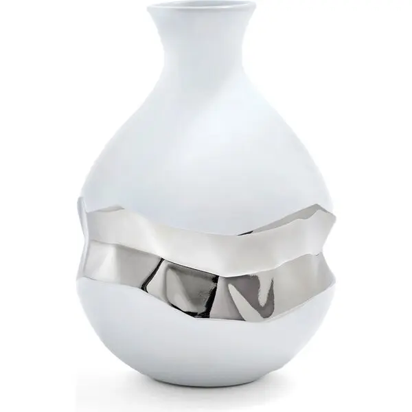 ANNA NEW YORK Talianna Oro Bud Vase - White And Silver