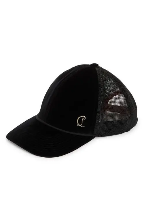CHRISTIAN LOUBOUTIN Aliochitto Velvet Trucker Cap - Black
