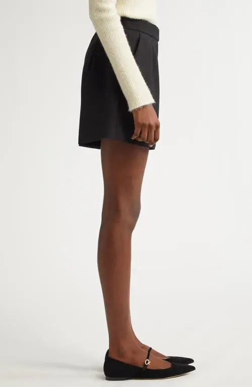 Max Mara Zic Pleated Virgin Wool Shorts - Black
