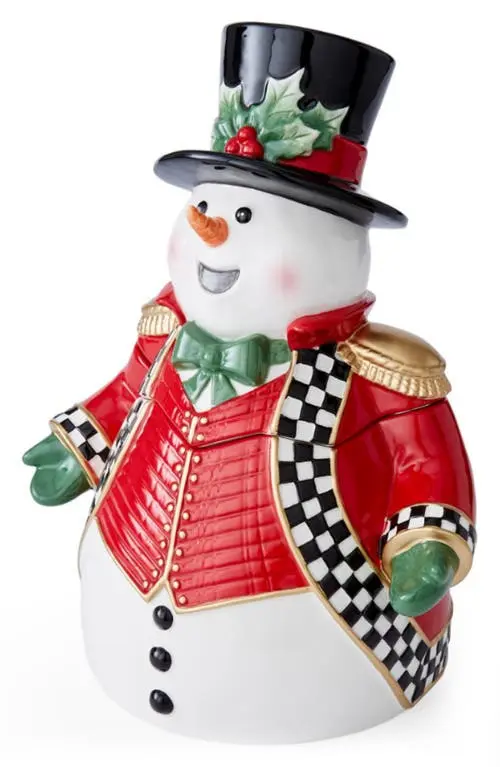 SPODE Christmas Tree Snowman Cookie Jar