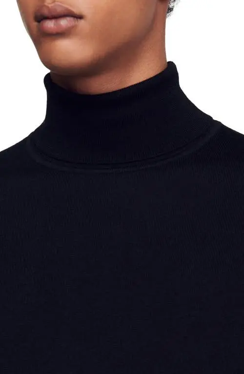 Sandro Turtleneck Wool Sweater - Black