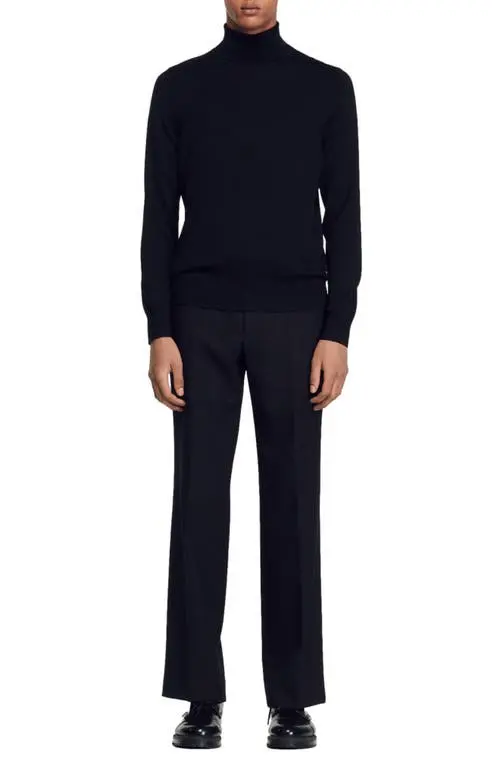 Sandro Turtleneck Wool Sweater - Black