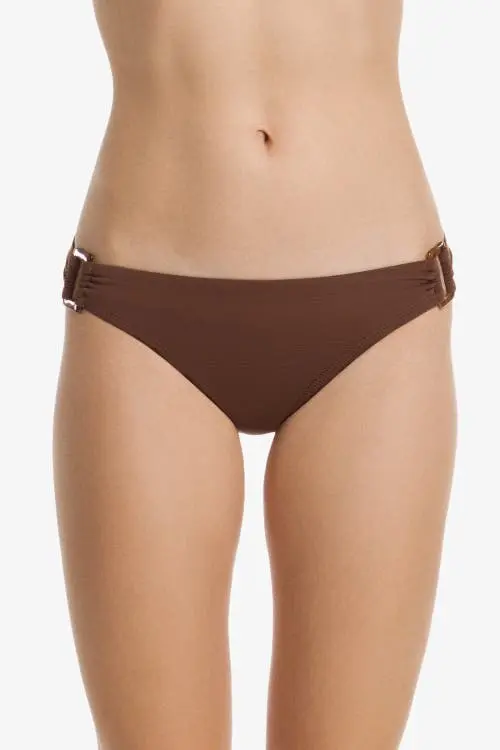 Helen Jon Tortoise Hipster Bikini Bottom - Textured Chocolate Brown