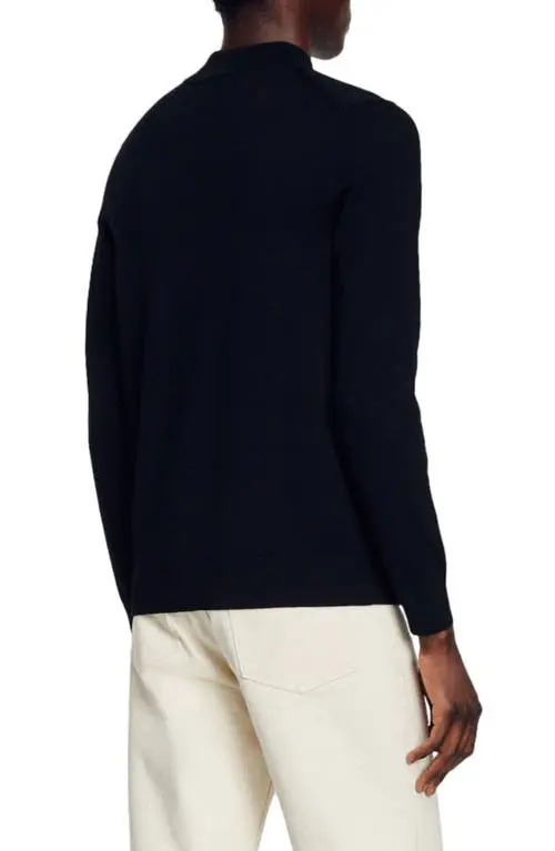Sandro Wool Mock Neck Sweater - Black