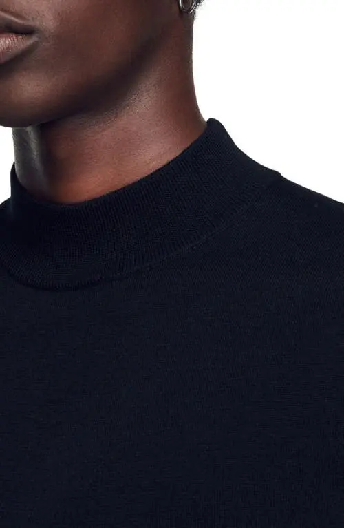 Sandro Wool Mock Neck Sweater - Black