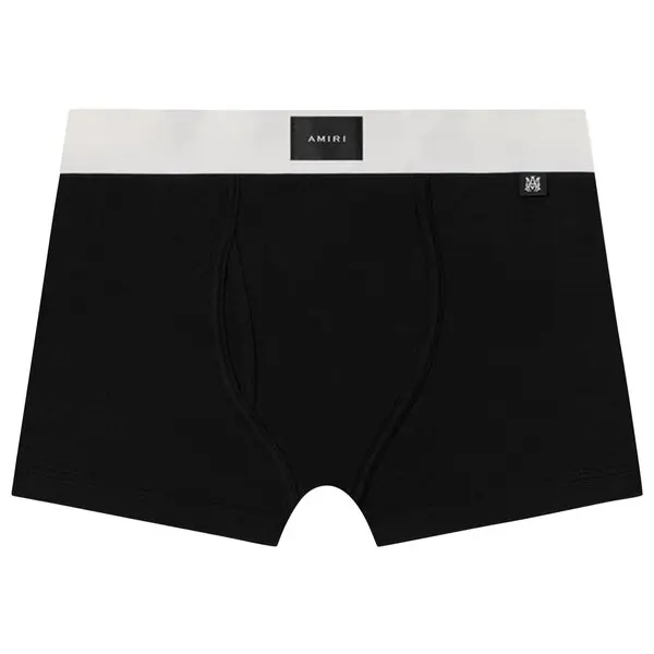 Amiri Front Label Boxers /white - Black