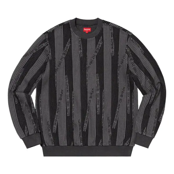 Supreme Textured Stripe Crewneck - Black