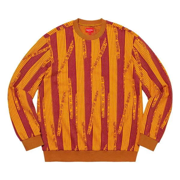 Supreme Textured Stripe Crewneck