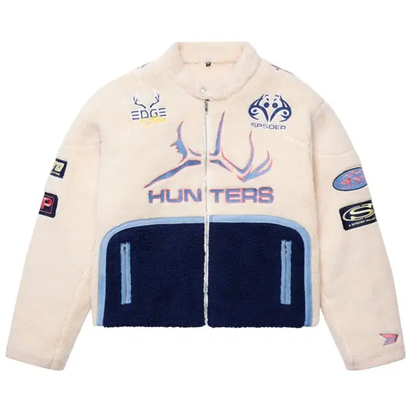 SP5DER Sherpa Hunter Moto Jacket - Cream