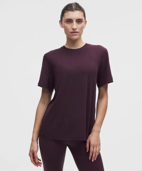 Lululemon Jersey Training Short-sleeve Shirt - Black Plum