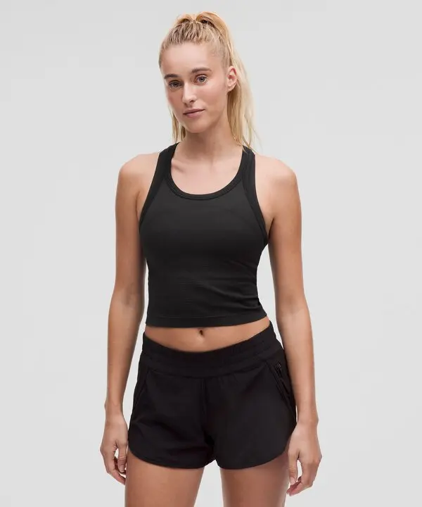 Lululemon Swiftly Tech Cropped Racerback Tank Top 2.0 - Black/black