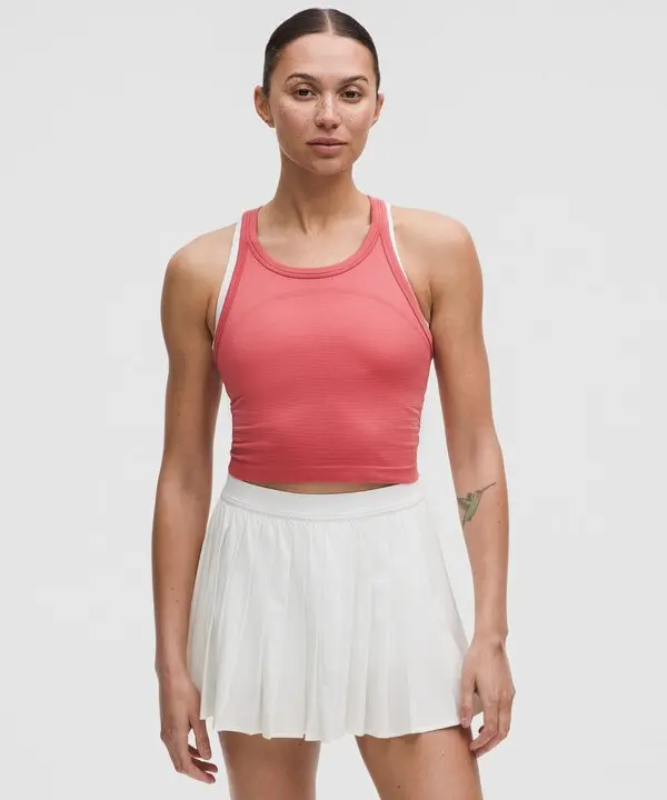Lululemon Swiftly Tech Cropped Racerback Tank Top 2.0 - Desert Red/desert Red
