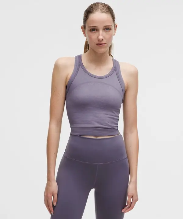 Lululemon Swiftly Tech Cropped Racerback Tank Top 2.0 - Grape Mist/grape Mist