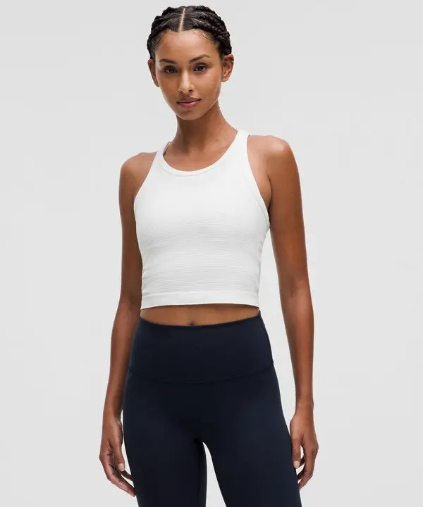 Lululemon Swiftly Tech Cropped Racerback Tank Top 2.0 - White/white