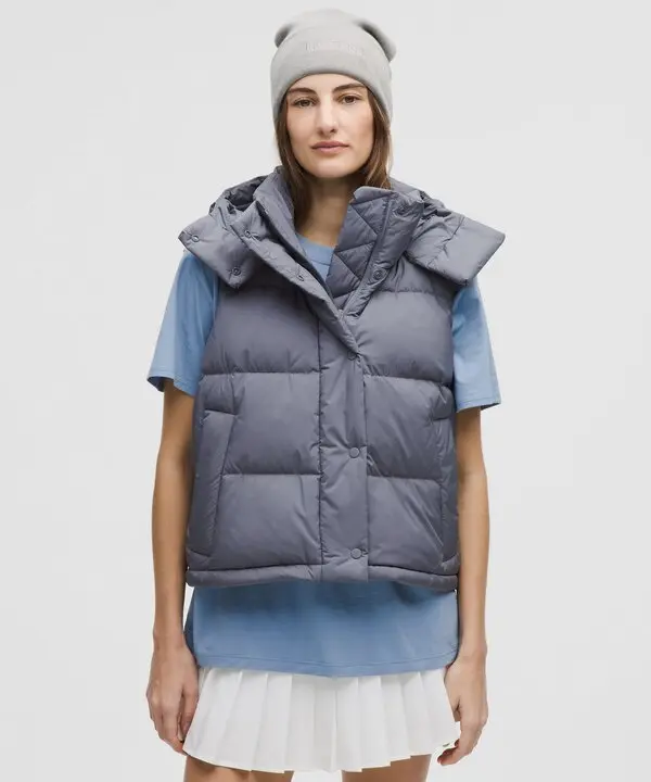 Lululemon Wunder Puff Cropped Vest - Solar Grey/rhino Grey