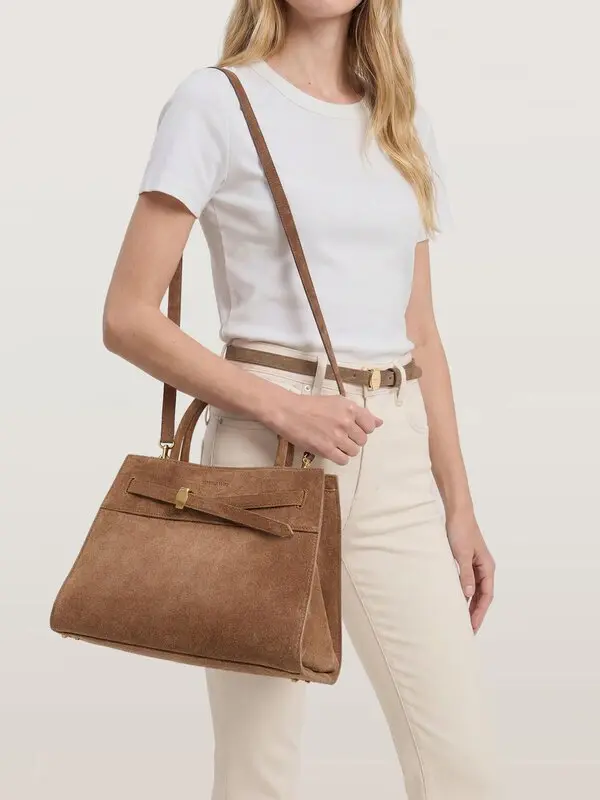 Veronica Beard Dash Suede Bag - Bark