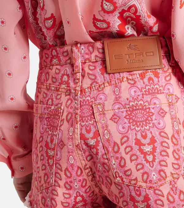 Etro Printed Denim Shorts