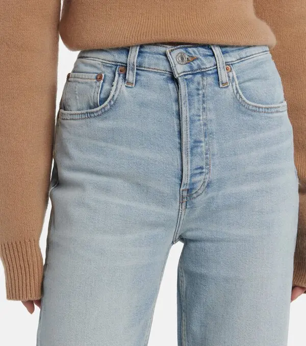 RE/DONE 70s Stove Pipe High-rise Straight Jeans In Undertow