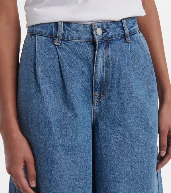 Ag Gran Canaria High-rise Wide-leg Denim Shorts