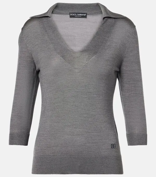 Dolce & Gabbana Silk Polo Sweater