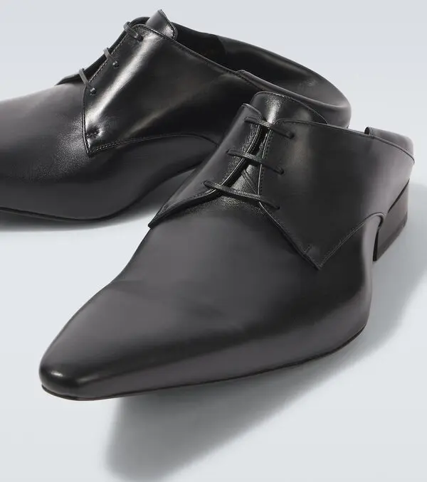 Balenciaga Opera Leather Derby Shoes - Black | Editorialist