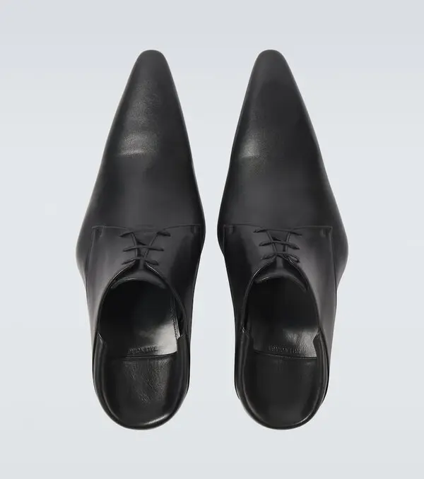 Balenciaga Opera Leather Derby Shoes - Black | Editorialist