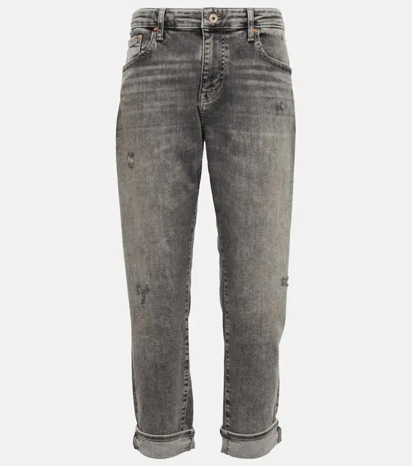Ag Ex-boyfriend Mid-rise Slim Jeans - Grey