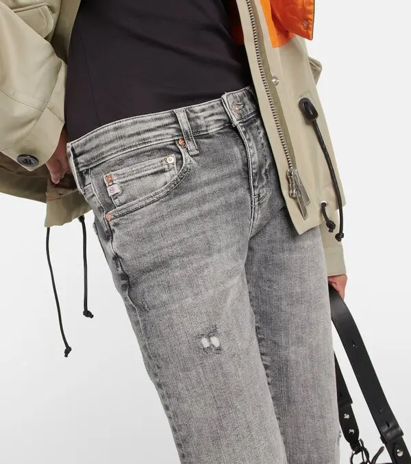 Ag Ex-boyfriend Mid-rise Slim Jeans - Grey