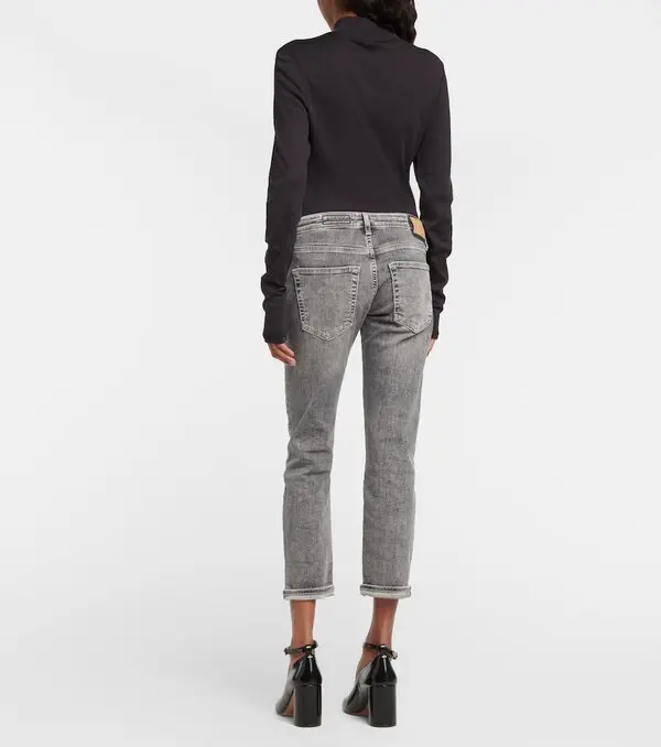 Ag Ex-boyfriend Mid-rise Slim Jeans - Grey