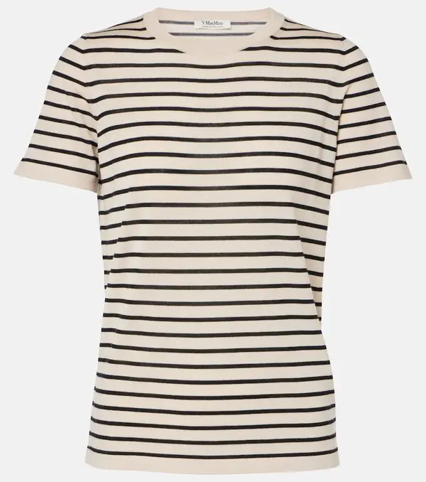 Max Mara Striped Wool T-shirt - Beige