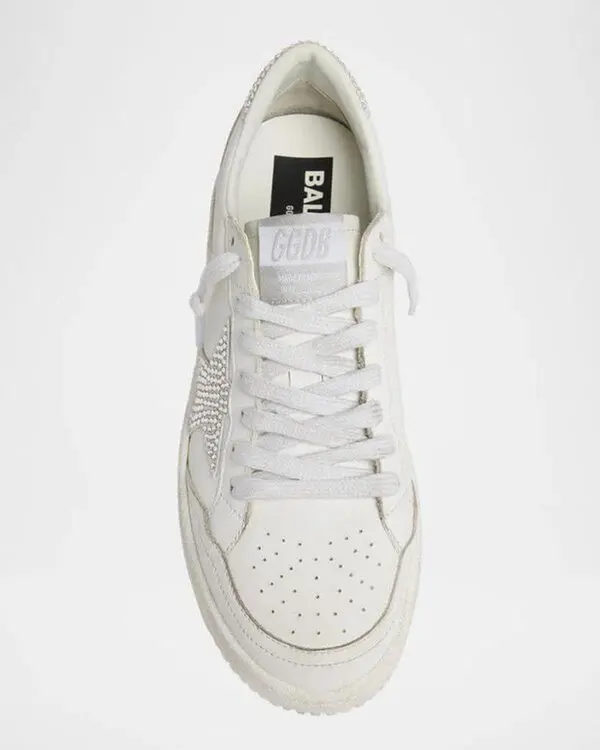 GOLDEN GOOSE Ball Star Crystal Leather Low-top Sneakers