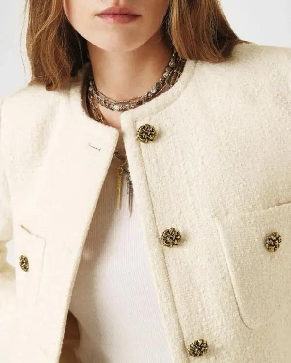 Ba&sh Meredith Bouclé Jacket - Ecru