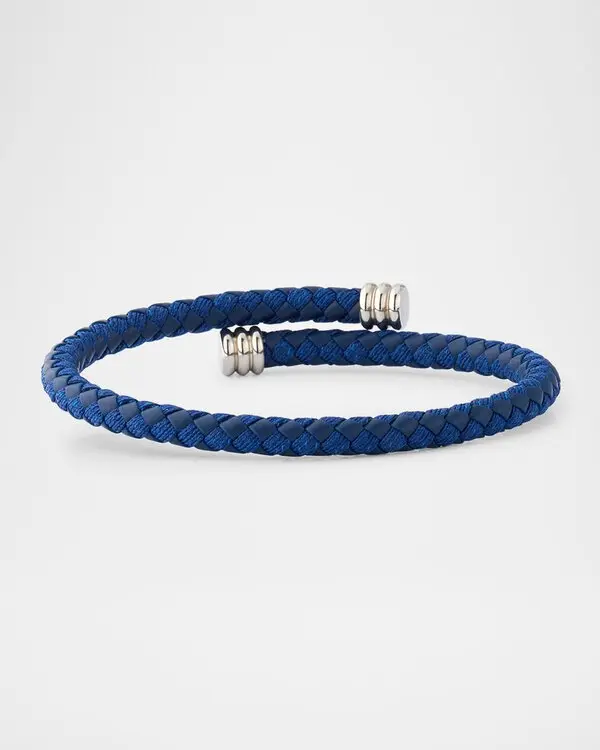 LINK UP Braided Leather Bracelet - Blue