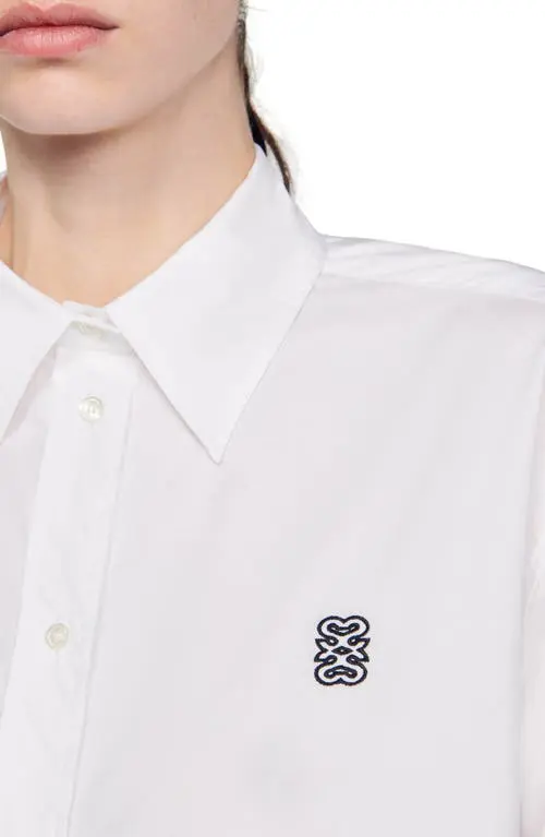 Sandro Cropped Poplin Shirt - White