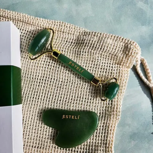 ESTELI Aventurine Roller And Gua Sha Set