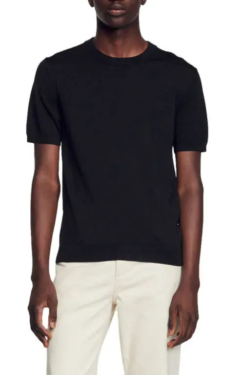 Sandro Knitted T-shirt - Black