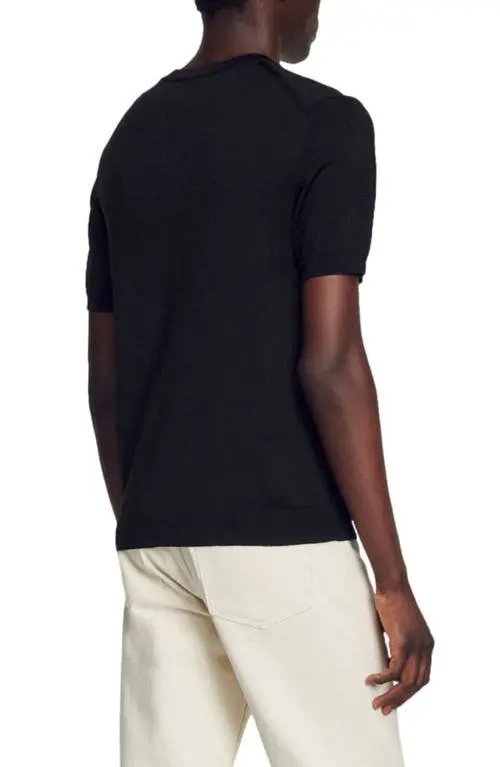 Sandro Knitted T-shirt - Black