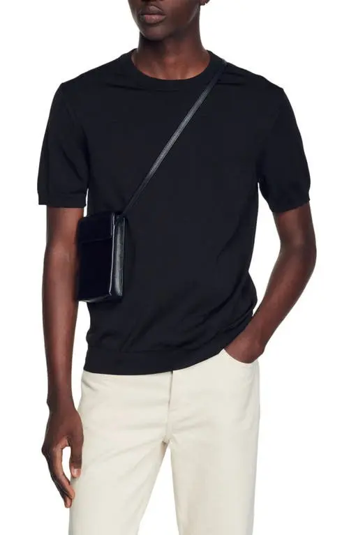 Sandro Knitted T-shirt - Black