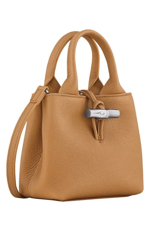 Longchamp Le Roseau Leather Top Handle Bag - Walnut