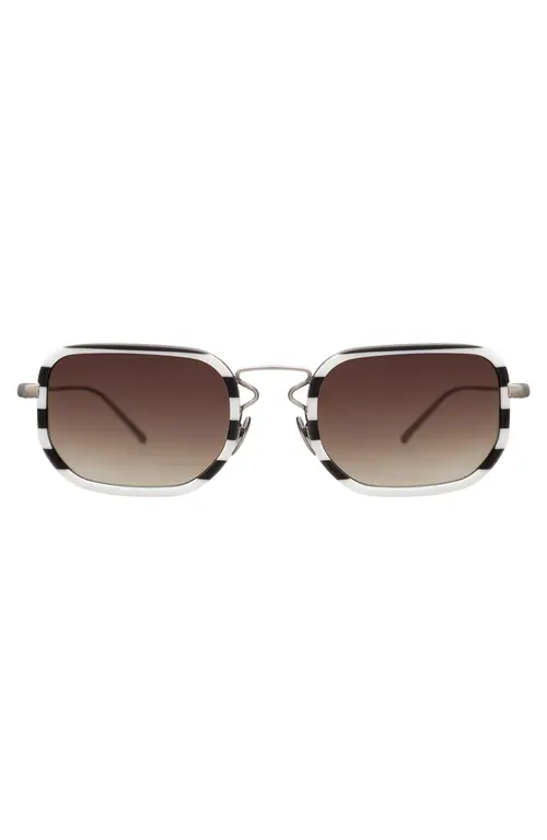 LYNDON EYEWEAR Venetian Sunglasses - Black White / Brown