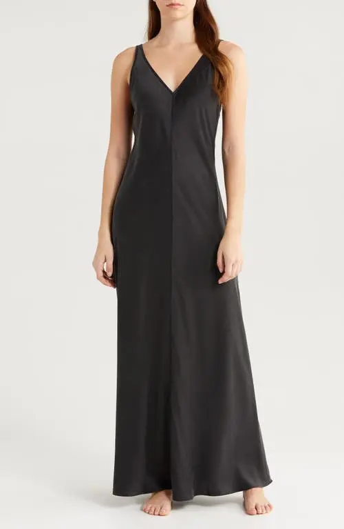 Lunya Washable Silk Nightgown - Immersed Black