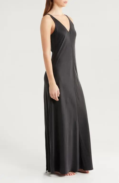 Lunya Washable Silk Nightgown - Immersed Black